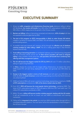 Electronic toll collection global study table of contents | PDF ...