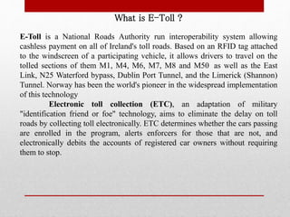 Electronic toll system | PPTX