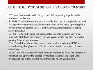 Electronic toll system | PPTX