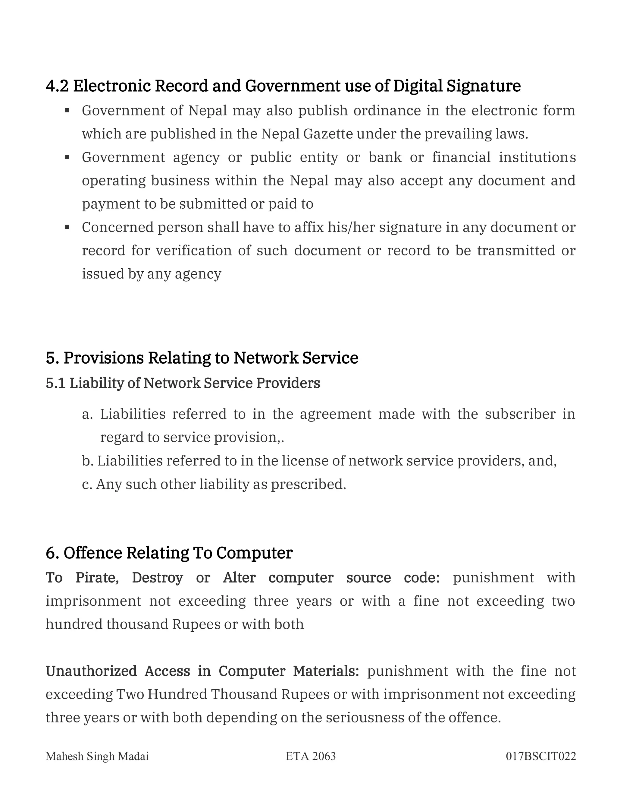Electronic Transaction Act-2063[summary] | PDF