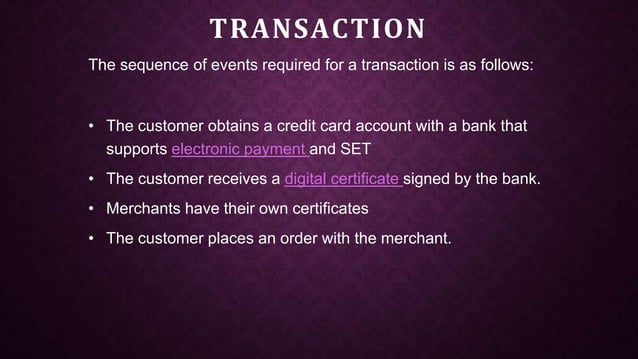 Electronic transaction final | PPT