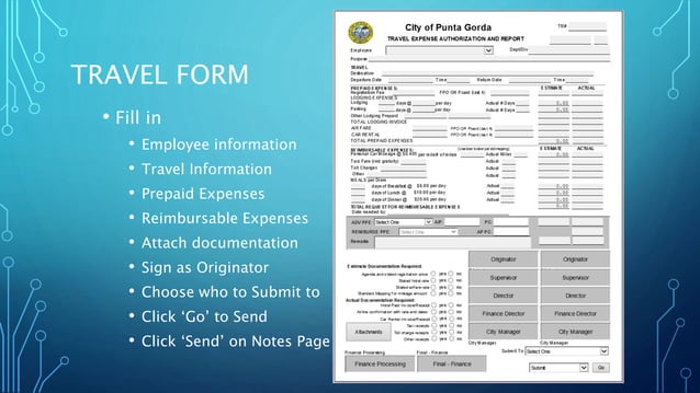 Electronic Travel Form - OptiWorkFlow | PPTX