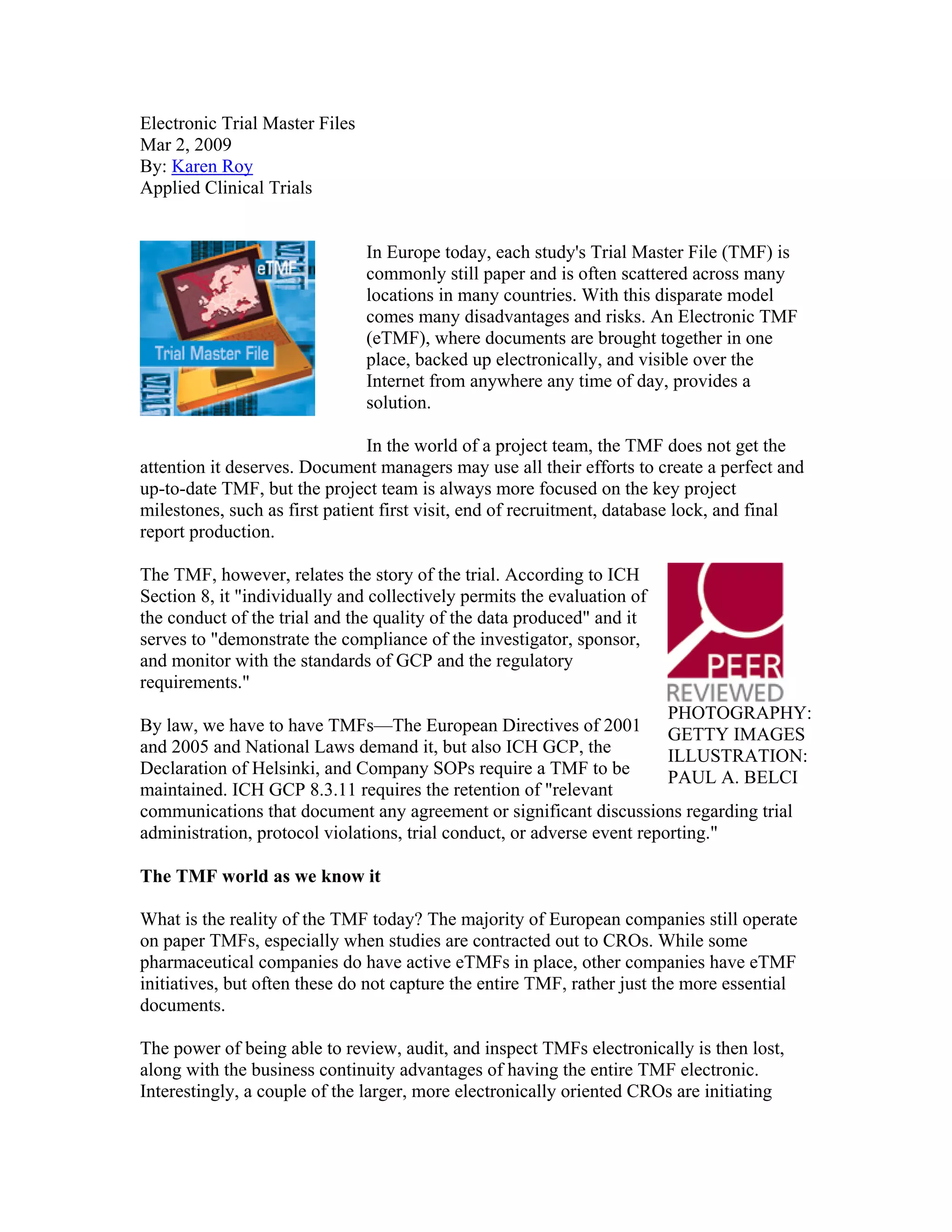 Electronic trial master filest | PDF