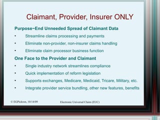 Electronic Universal Claim | PPT