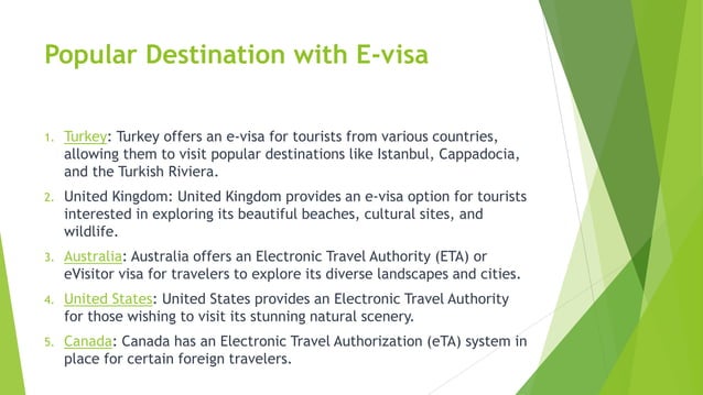 ELECTRONIC VISA (E-VISAS) 1.pptx | Travel Preparation and Advice | Travel