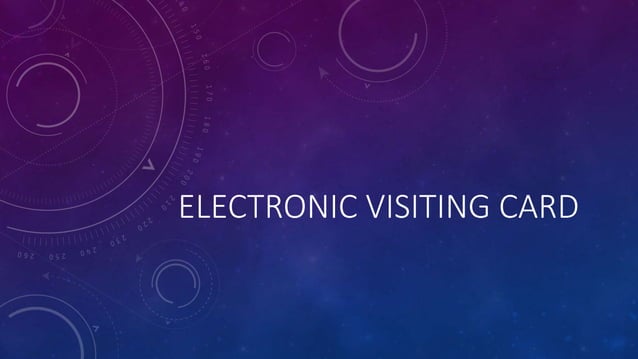 Electronic visiting card | E Visiting Card | PPTX