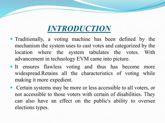 Electronic voting machine | PPTX | Computer Peripherals | Computing