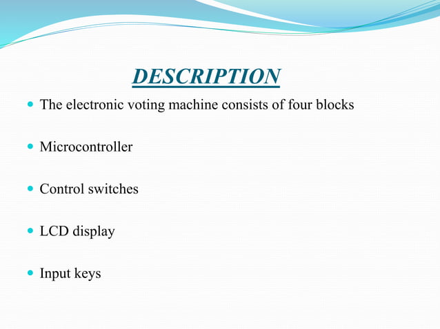 Electronic voting machine | PPTX | Computer Peripherals | Computing