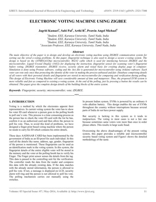 Electronic voting machine using zigbee | PDF