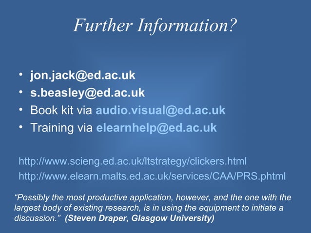 Electronic voting systems clickers | PPT | Web Development | Internet