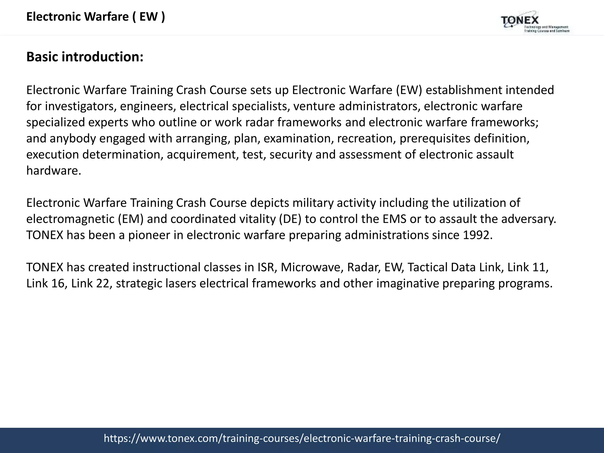 Electronic Warfare ( EW ) Training Crash Course | PPTX