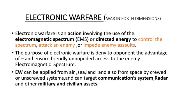 electronic warfare in ew environment and how to use | PDF