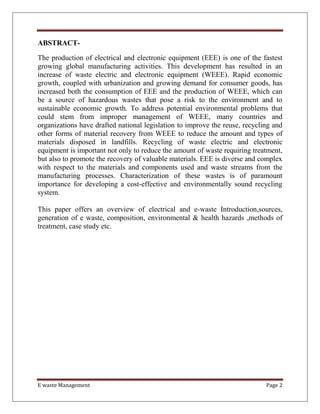 Electronic Waste Management | DOCX