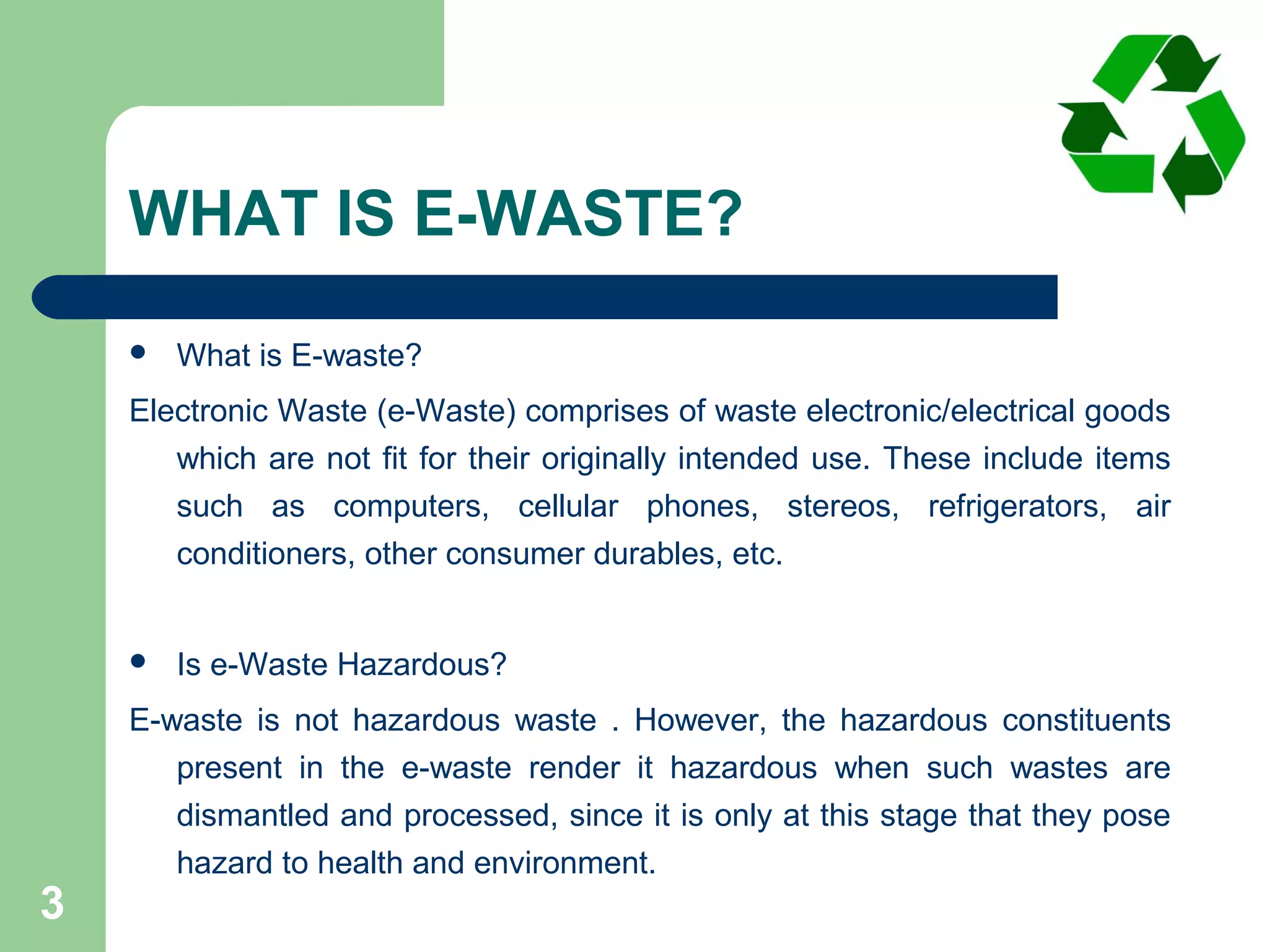 Electronic waste management | PPT