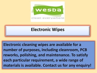 Electronic wipes | PPT