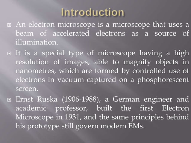 Electron microscope | PPTX