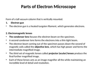 electronmicroscope principle construction working & types | PPTX