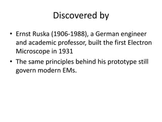 Electron microscope | PPTX