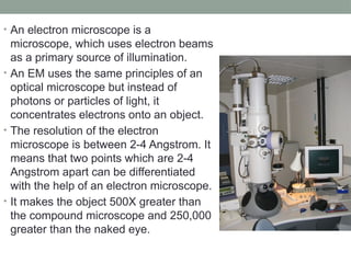 Electron Microscope (principle, operation procedure, types, TEM, SEM ...