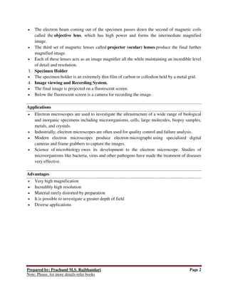 ELECTRON MICROSCOPE | PDF