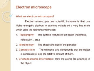 Electron microscope ppt | PPTX