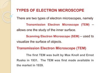 Electron microscope ppt | PPTX