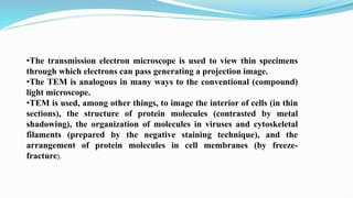 ELECTRON MICROSCOPE TYPES: SEM & TEM NOTES PPT | PPTX