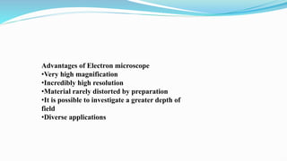 ELECTRON MICROSCOPE TYPES: SEM & TEM NOTES PPT | PPTX