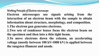 ELECTRON MICROSCOPE TYPES: SEM & TEM NOTES PPT | PPTX
