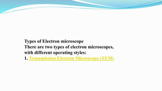 ELECTRON MICROSCOPE TYPES: SEM & TEM NOTES PPT | PPTX