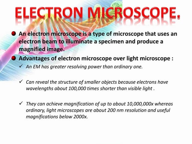 Electron microscope (TEM & SEM) | PPTX