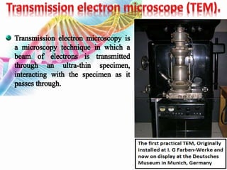 Electron microscope (TEM & SEM) | PPTX