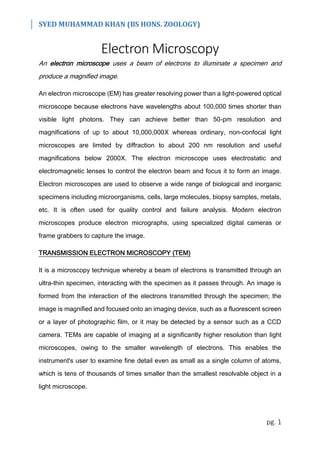 Electron Microscopy | PDF
