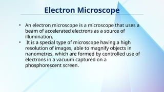 electron microscopy, types, Scanning electron microscope and ...