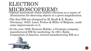 Electron microscopy, M. Sc. Zoology, University of Mumbai | PPT