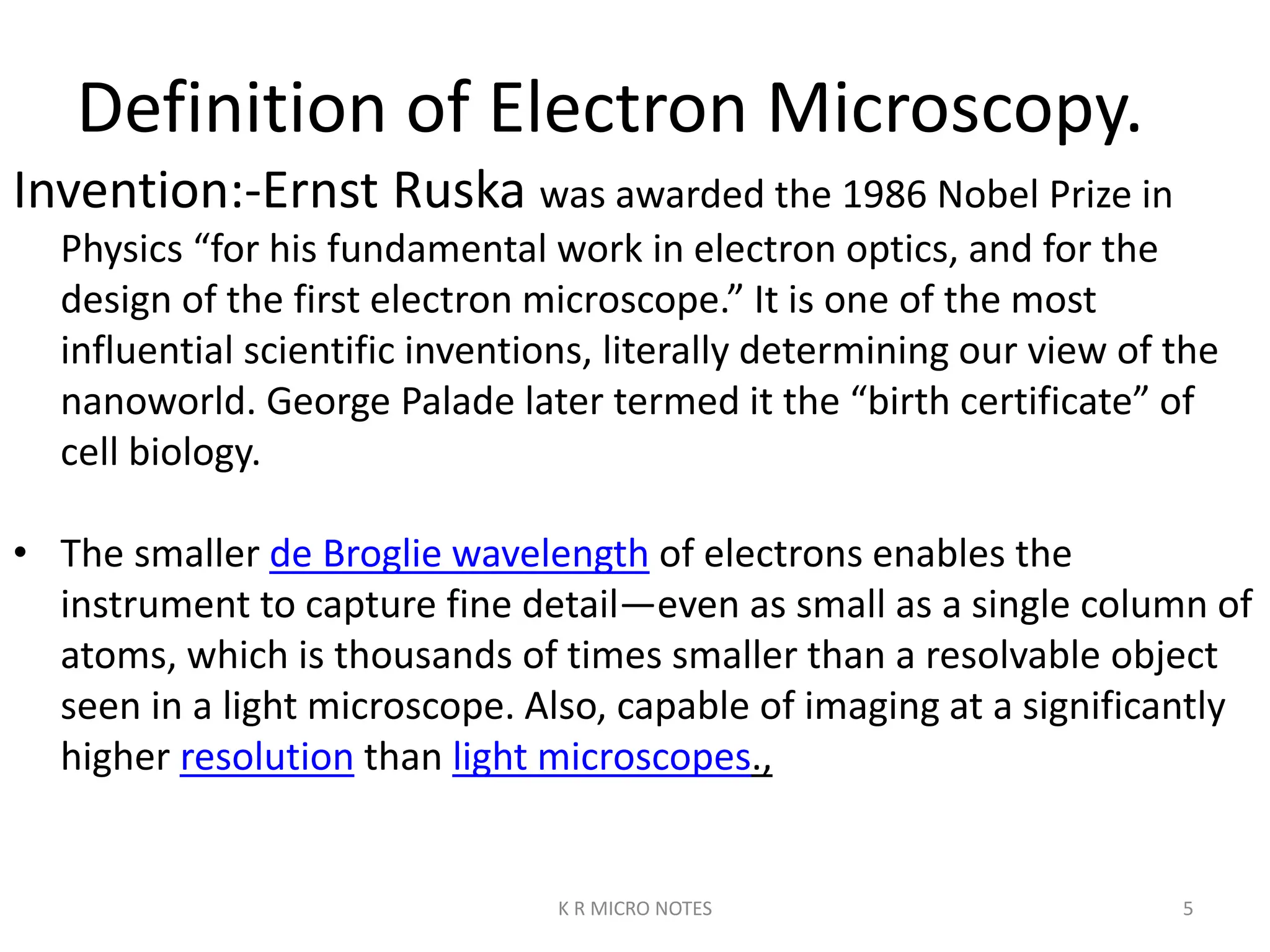 Electron Microscopy Principle and Application | PPTX