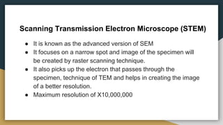 Electron microscopy to study the micro organisms | PPTX