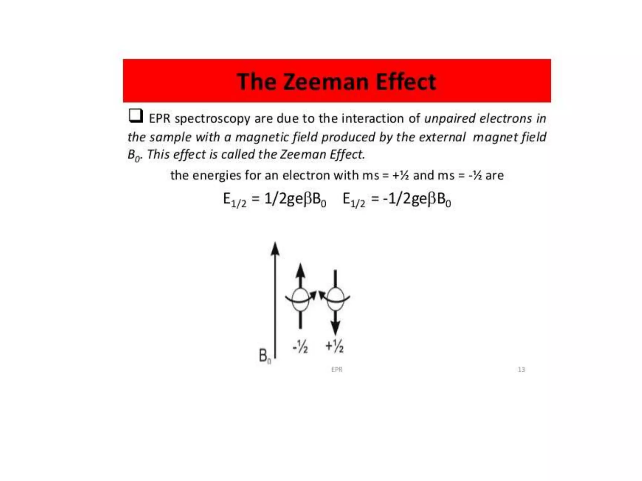 Electron paramagnetic resonance(epr) spectroscopy | PPTX