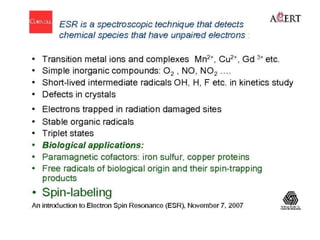 Electron paramagnetic resonance(epr) spectroscopy | PPTX
