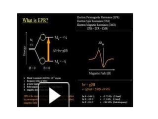 Electron paramagnetic resonance(epr) spectroscopy | PPTX