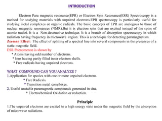 Electron paramagnetic resonance(epr) spectroscopy | PPTX