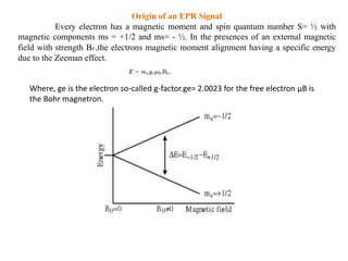 Electron paramagnetic resonance(epr) spectroscopy | PPTX