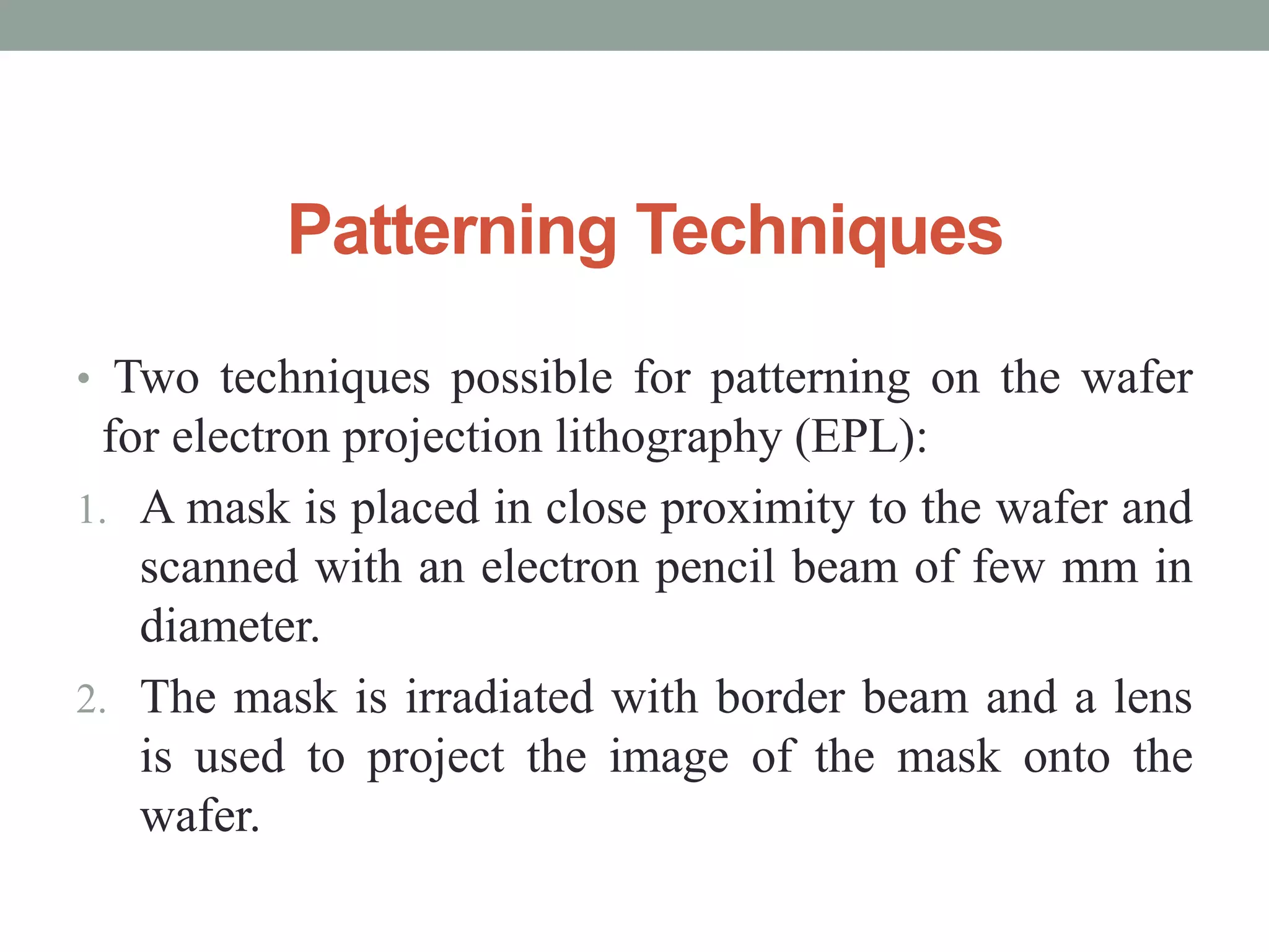 Electron projection lithography | PPTX