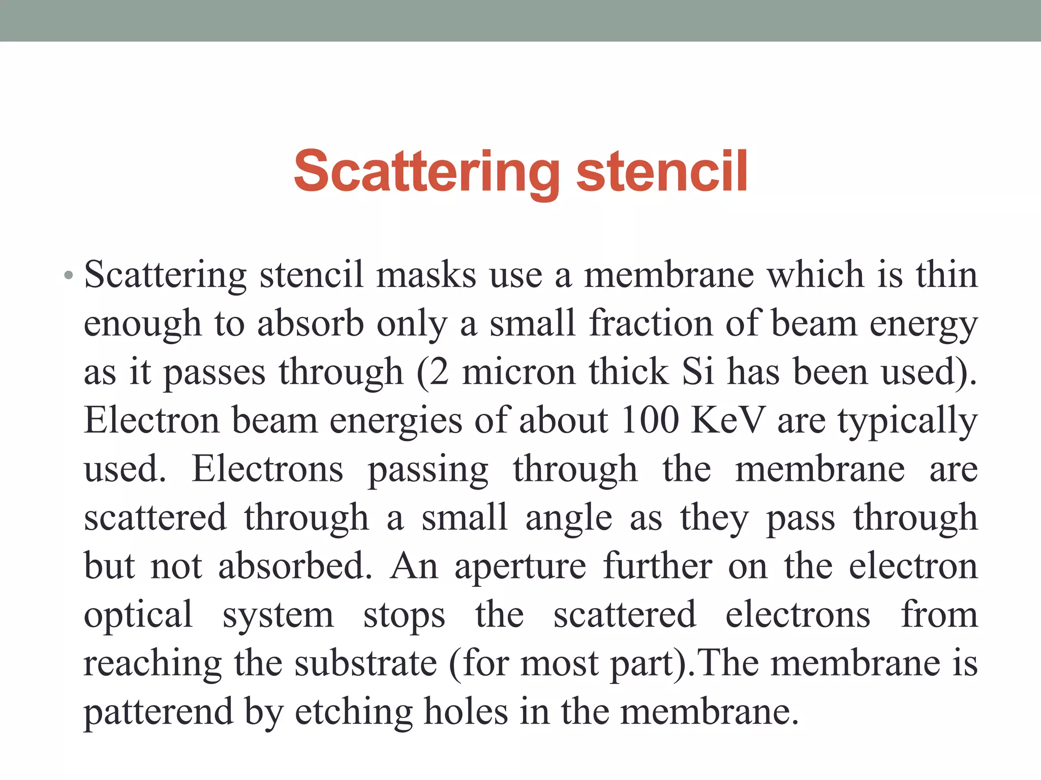 Electron projection lithography | PPTX