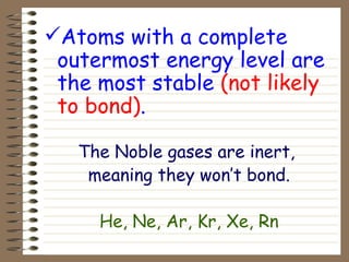 Electrons And Chemical Bonding 3 | PPT | Chemistry | Science