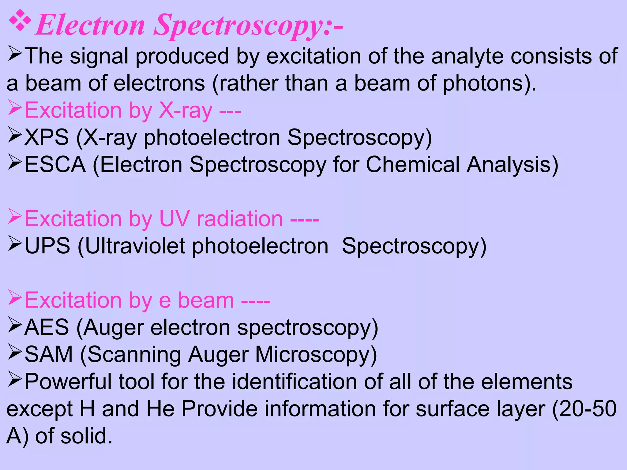 Electron spectroscopy | PPT