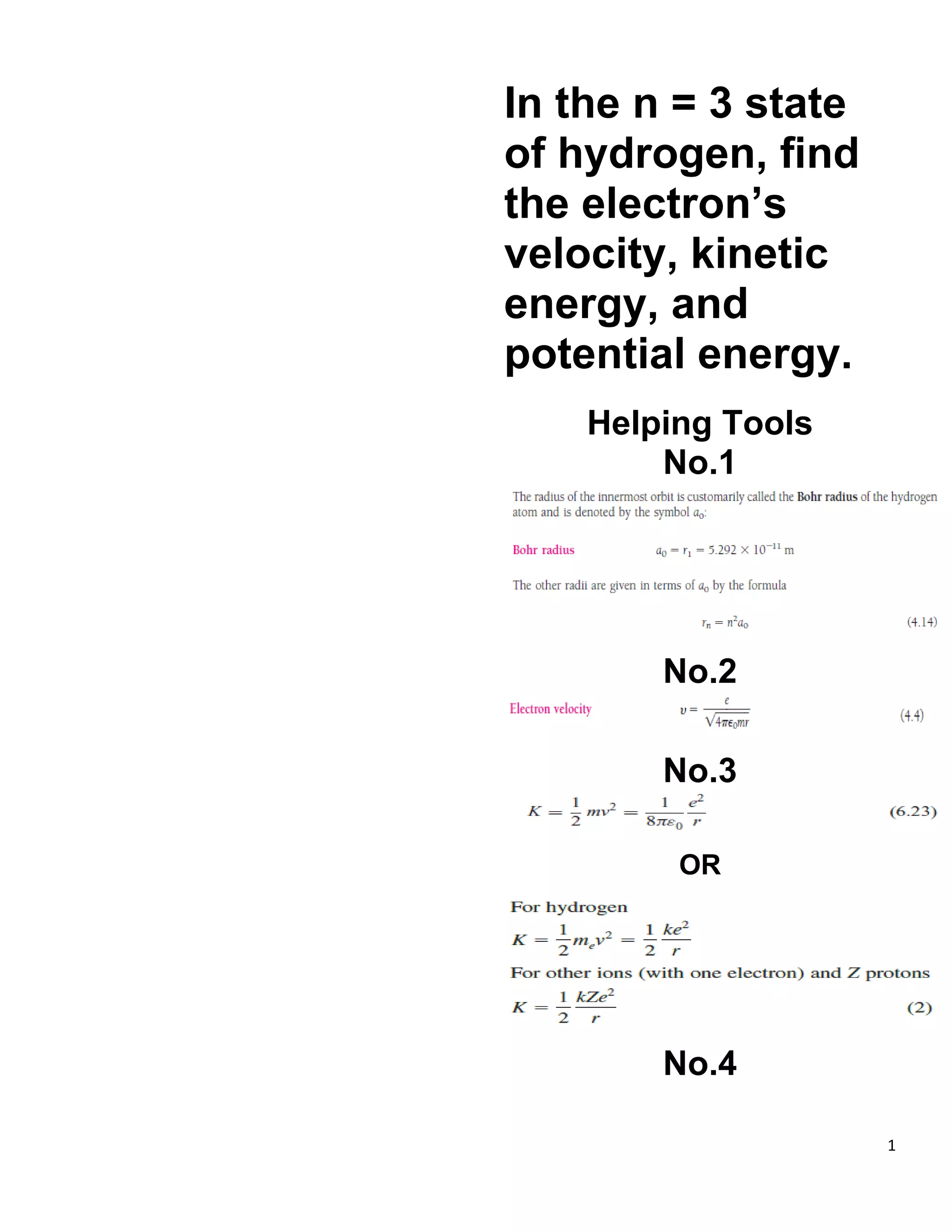 Electron's Velocity, KE & PE in Hydrogen Atom.pdf