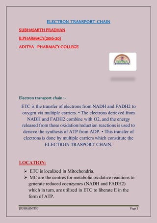 Electron transport chain | PDF