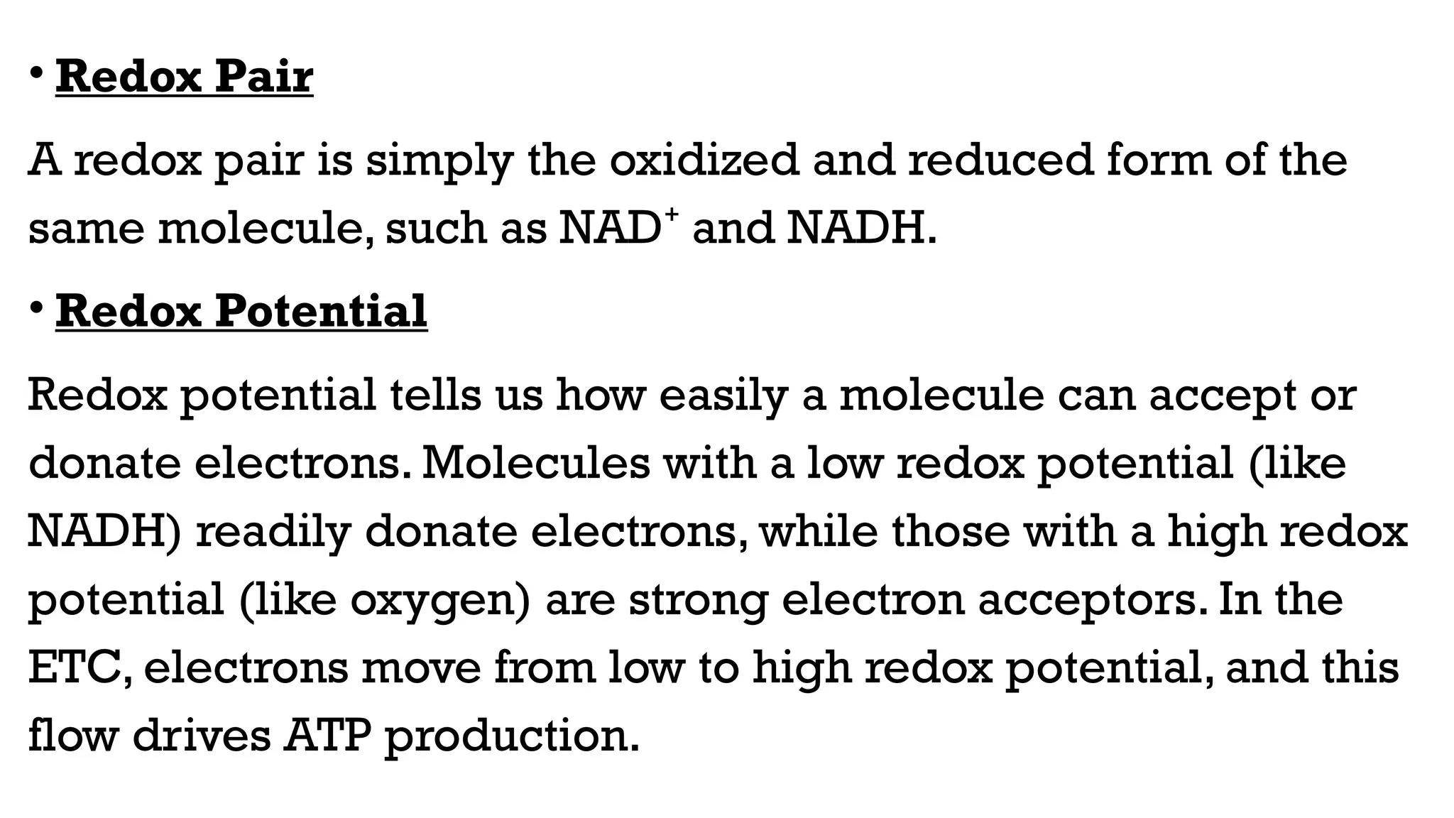 ELECTRON TRANSPORT CHAIN biochemistry med | PPTX