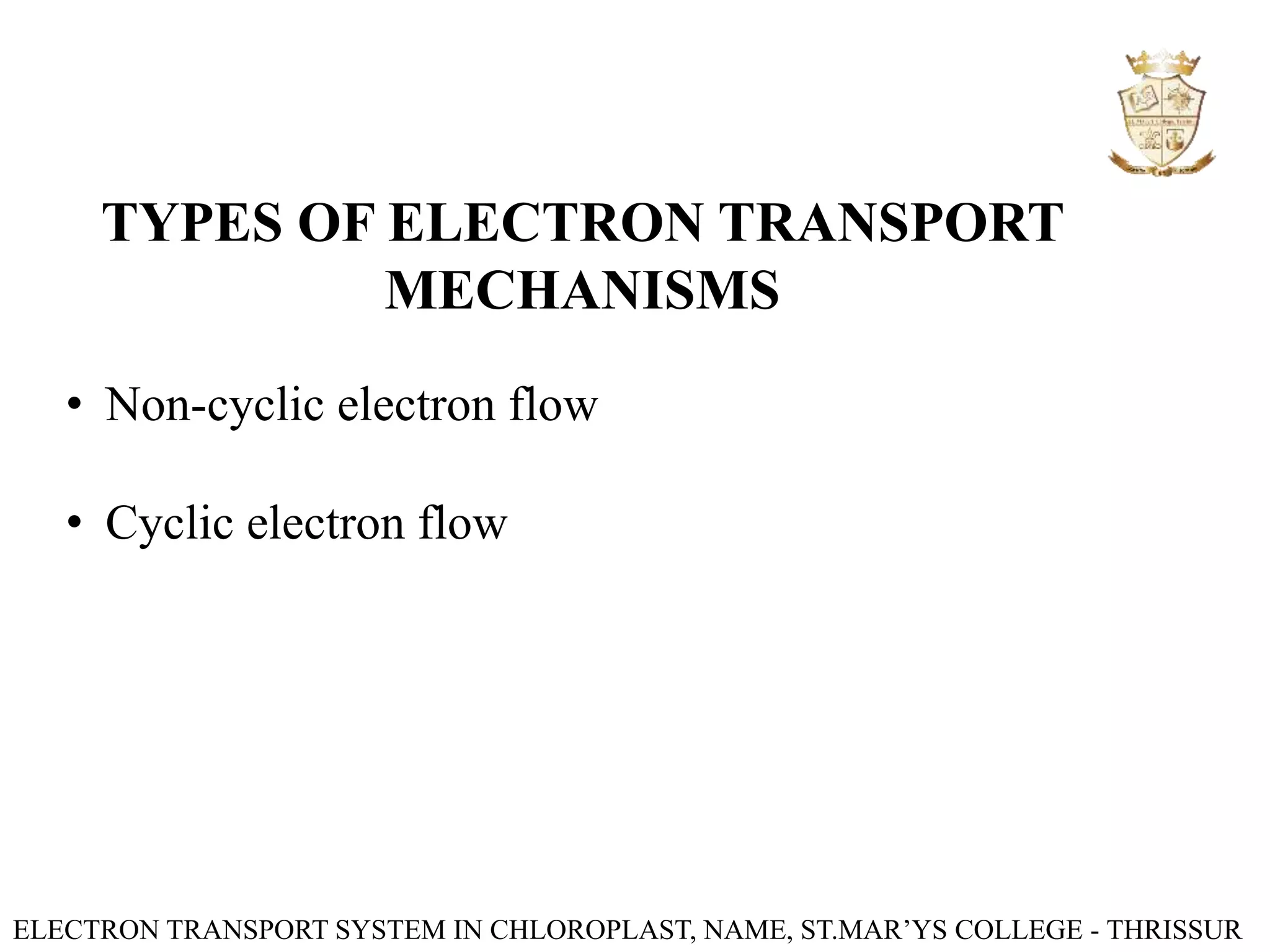 Electron transport system in chloroplast | PPTX